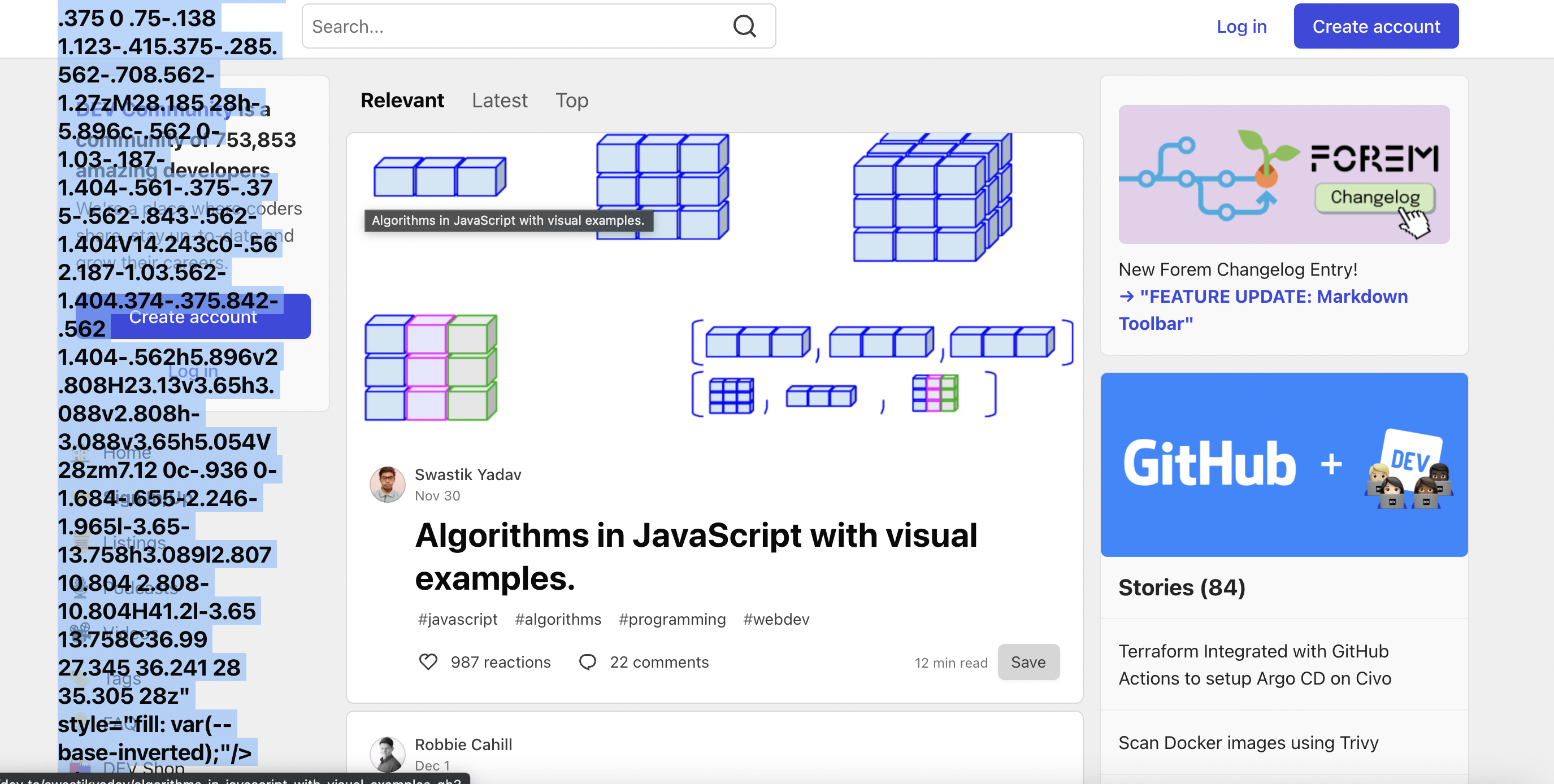 Bug Homepage · Issue 15645 · Forem Forem · Github