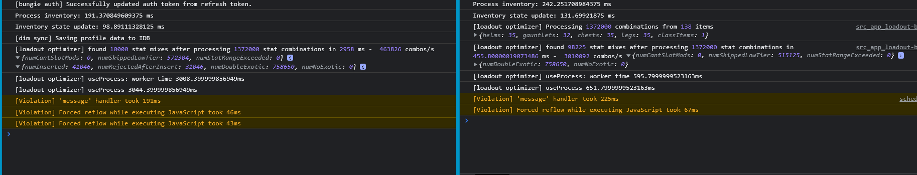 Make Loadout Optimizer 25x faster by bhollis · Pull Request #7314 · DestinyItemManager/DIM · GitHub