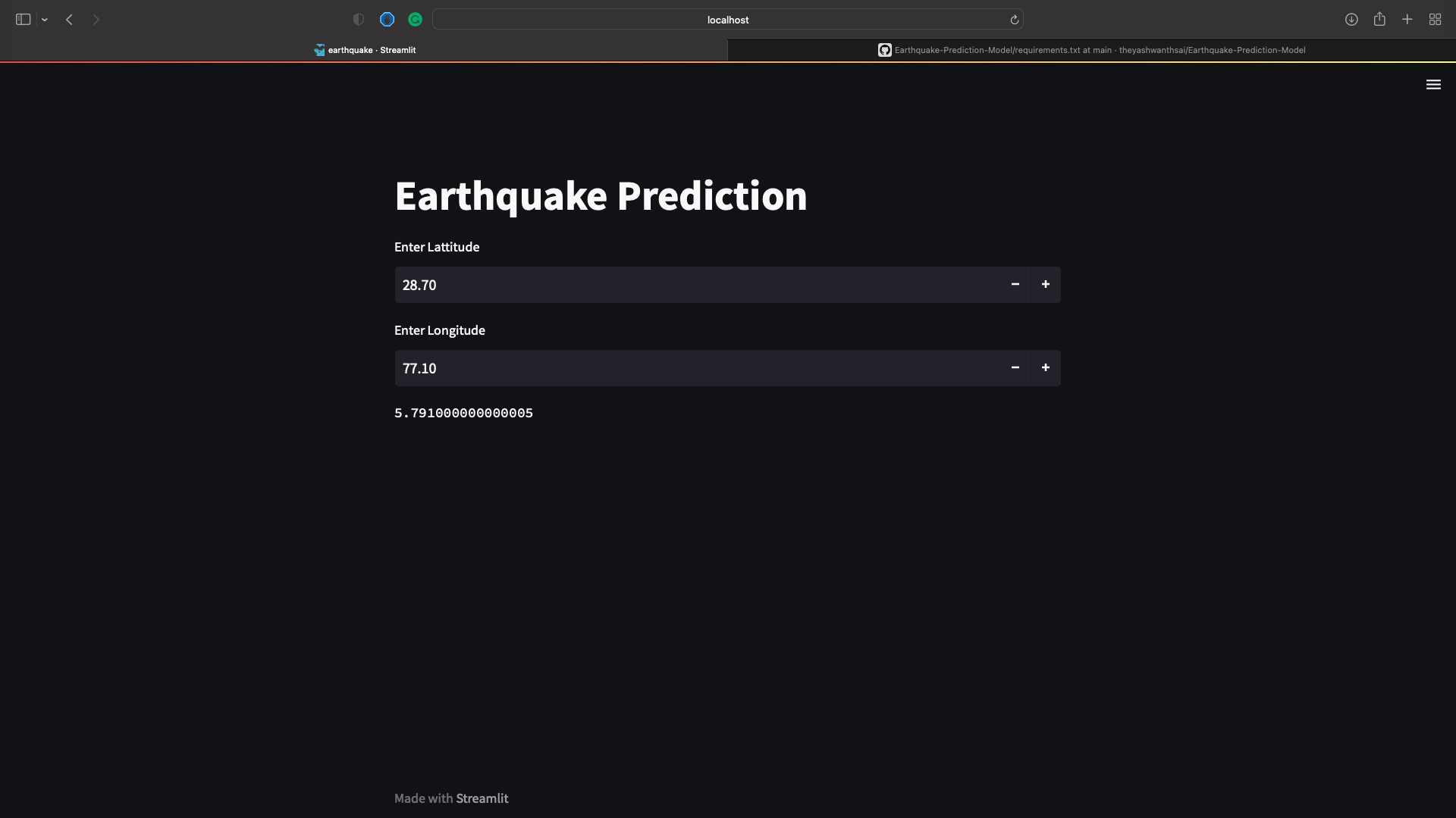 GitHub - theyashwanthsai/Earthquake-Prediction-Model: An ml model to ...