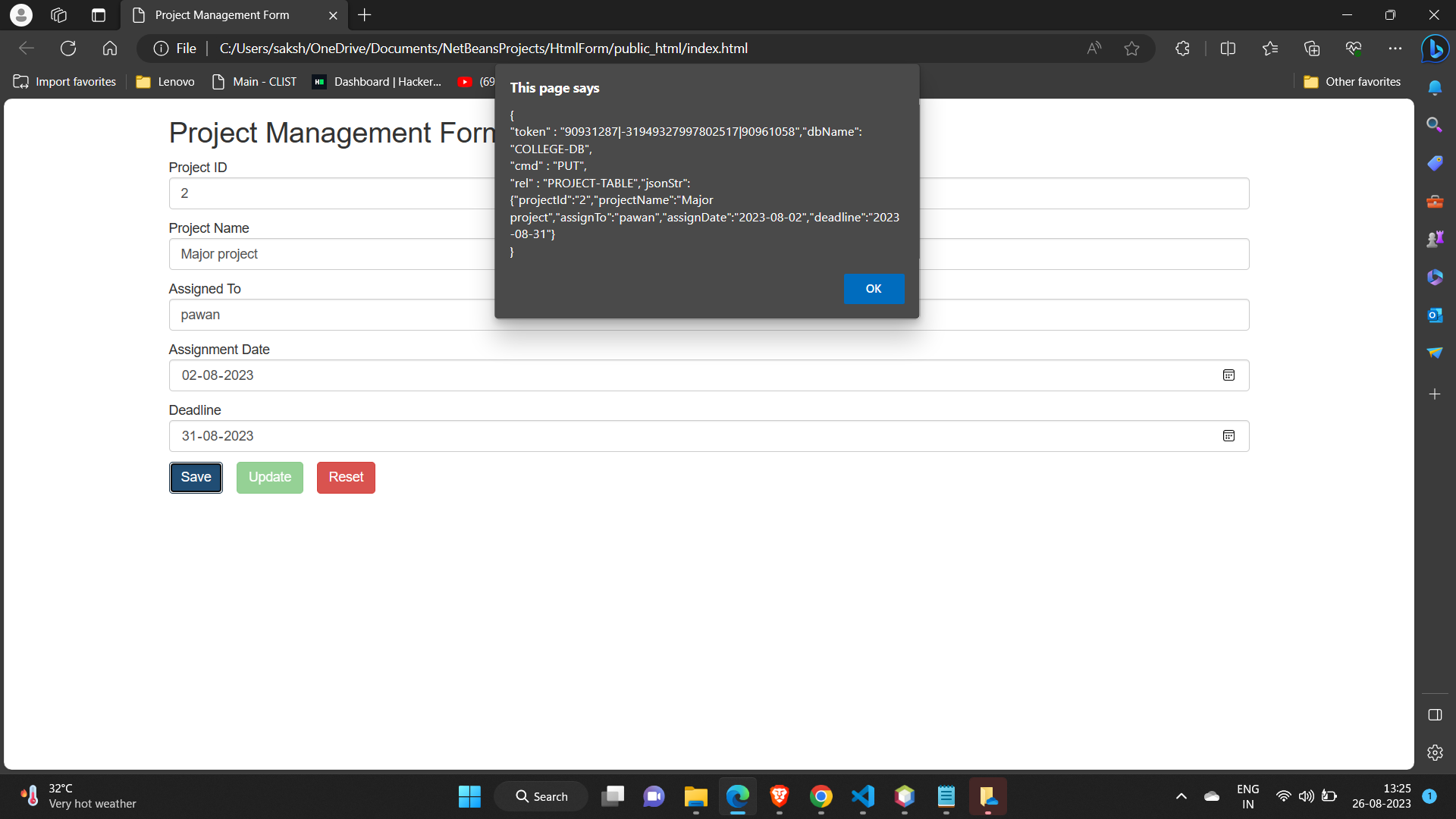 GitHub - sakshamofficial/Netbeans-JPDB-Project: This is an project management form which linked ...