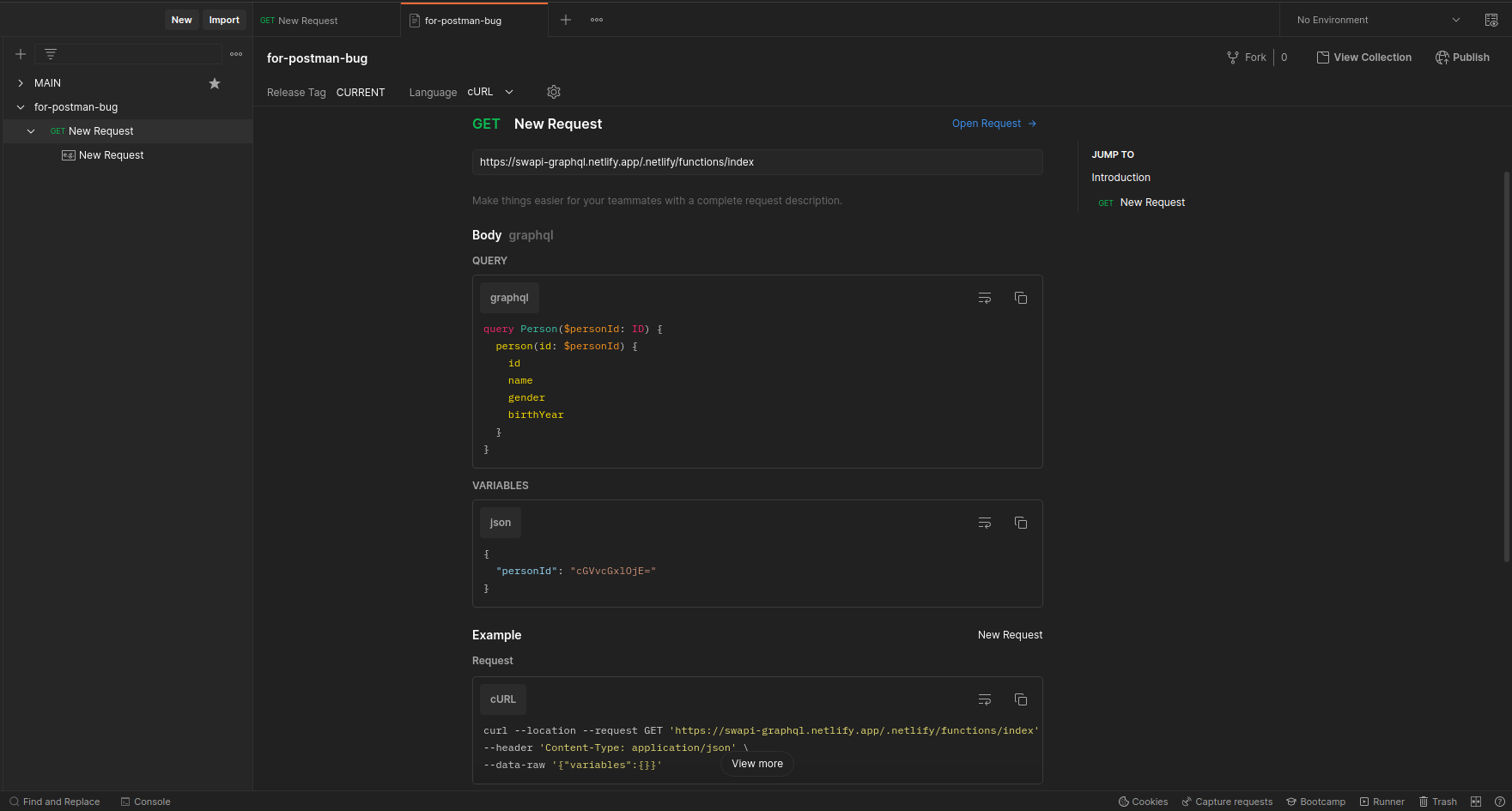 Empty Query Body And Variables For Graphql Examples In Documentation · Issue 11592
