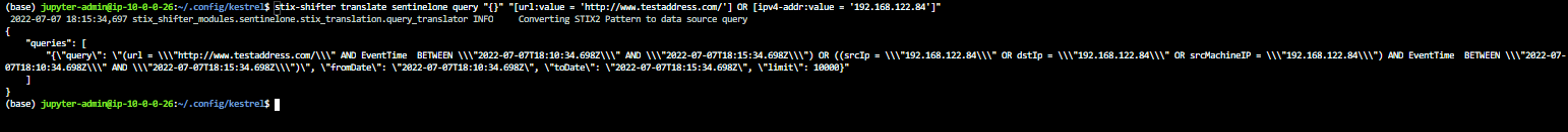 "stix-shifter-modules-sentinelone not properly executing due to sentinelone connector error ...
