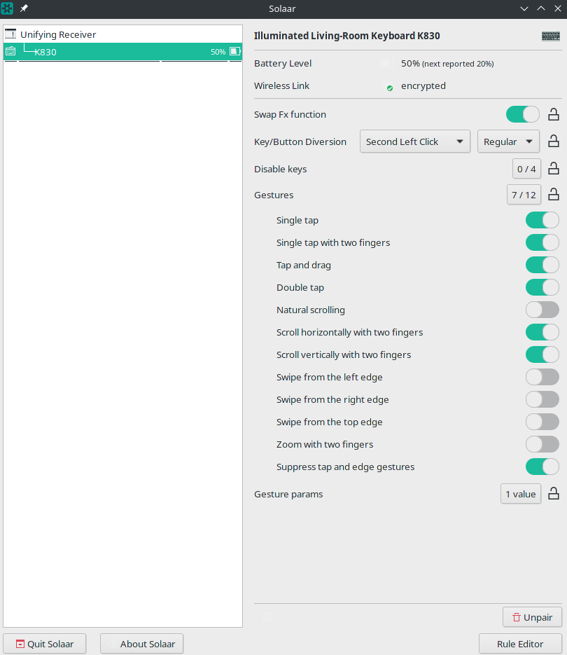 K830 Not fully functional · Issue #1191 · pwr-Solaar/Solaar · GitHub