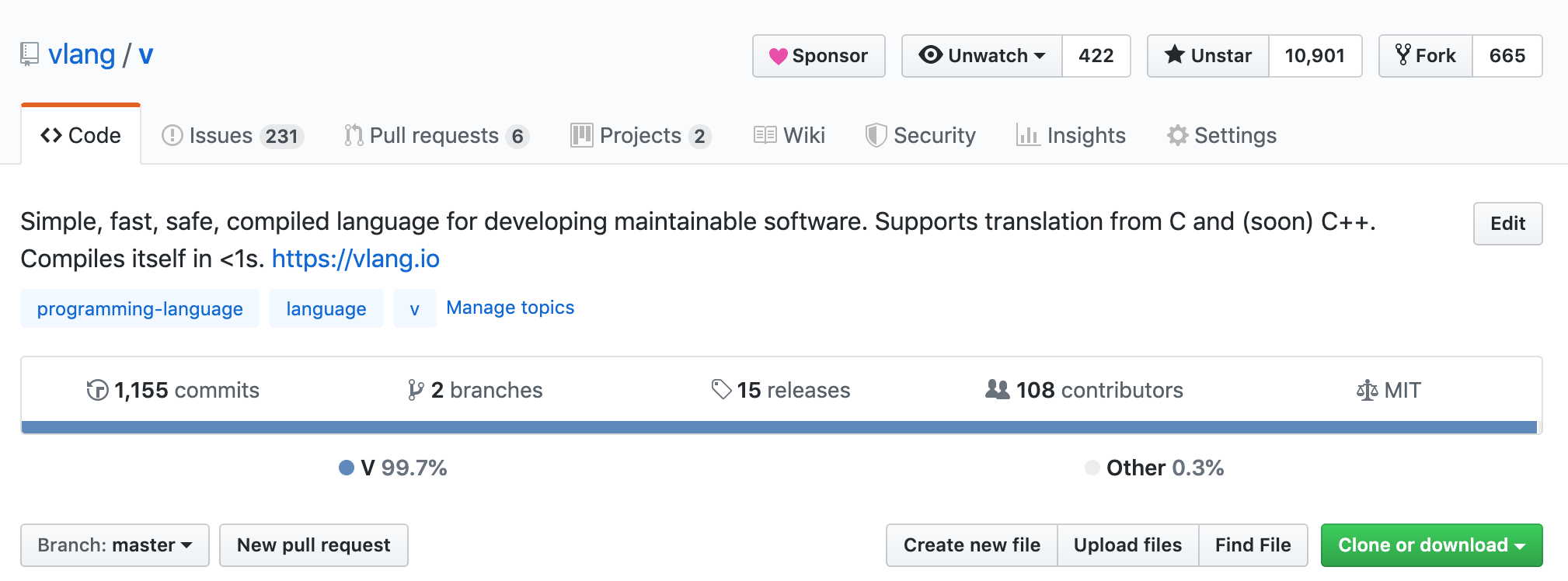 V is now supported by GitHub! · Issue #1764 · vlang/v · GitHub