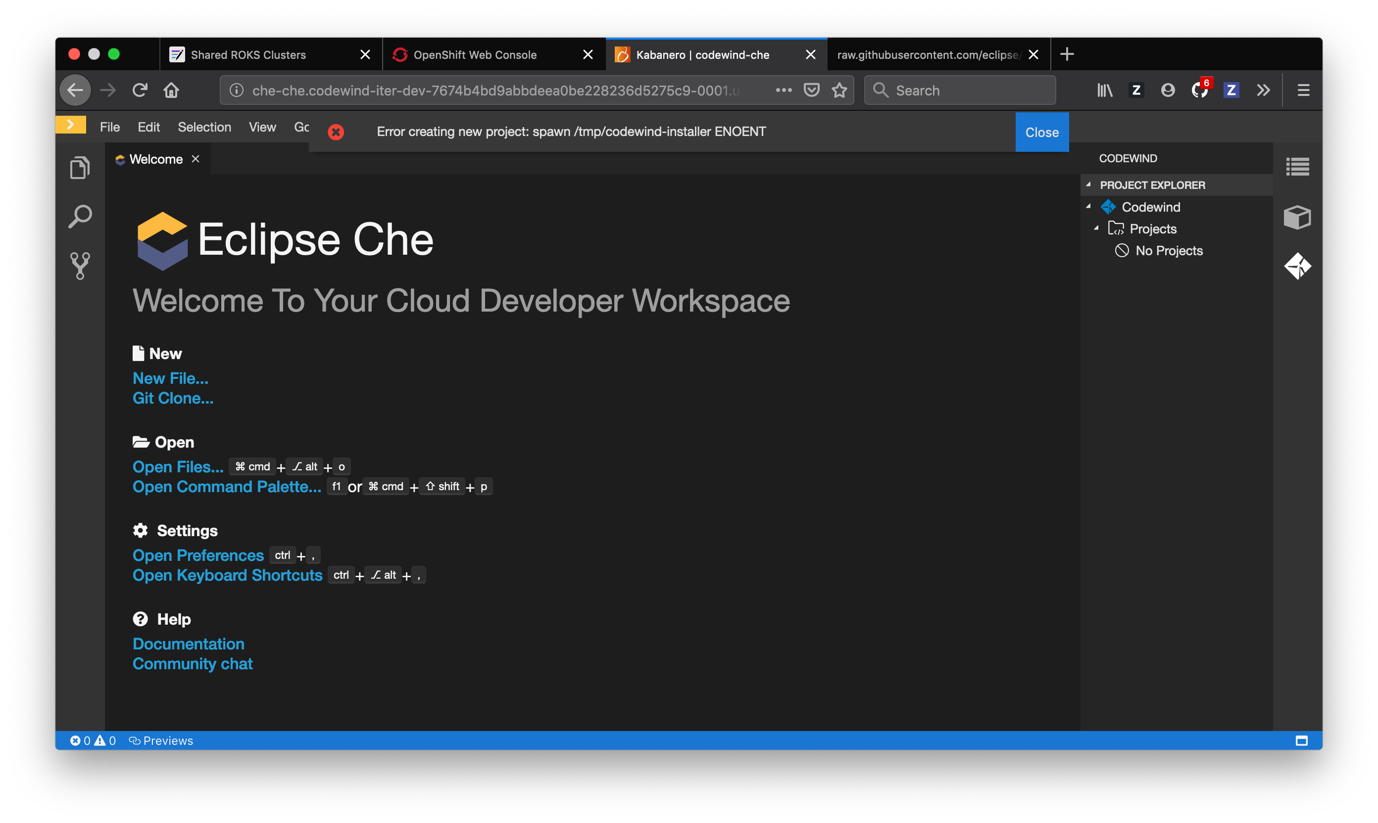 [Che] Project creation is broken on master due to missing installer · Issue #395 · eclipse ...