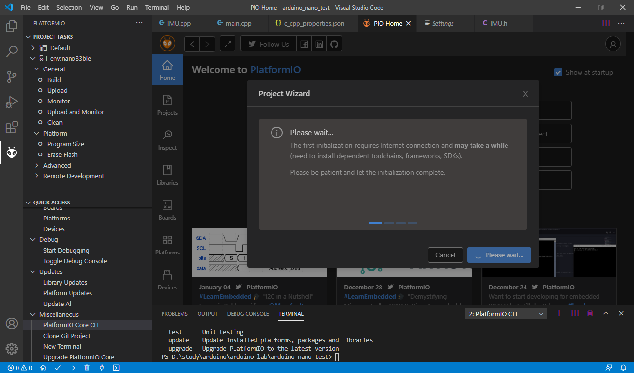 program stucked when creating a new project or adding libraries to a project · Issue #2297 ...