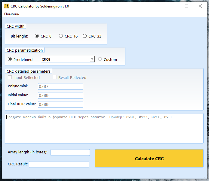 Github Solderingironspb Crc Calculator By Solderingiron Программа для рассчета контрольной