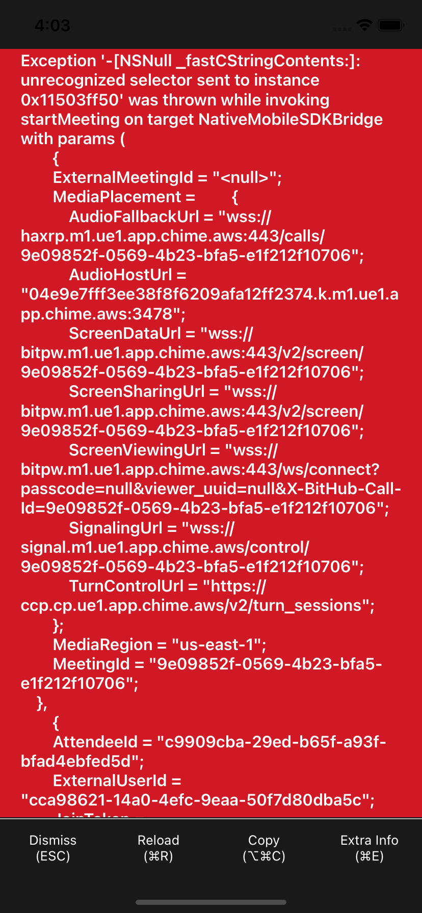 Error when running React Native Demo (iOS) · Issue #106 · aws-samples/amazon-chime-react-native ...