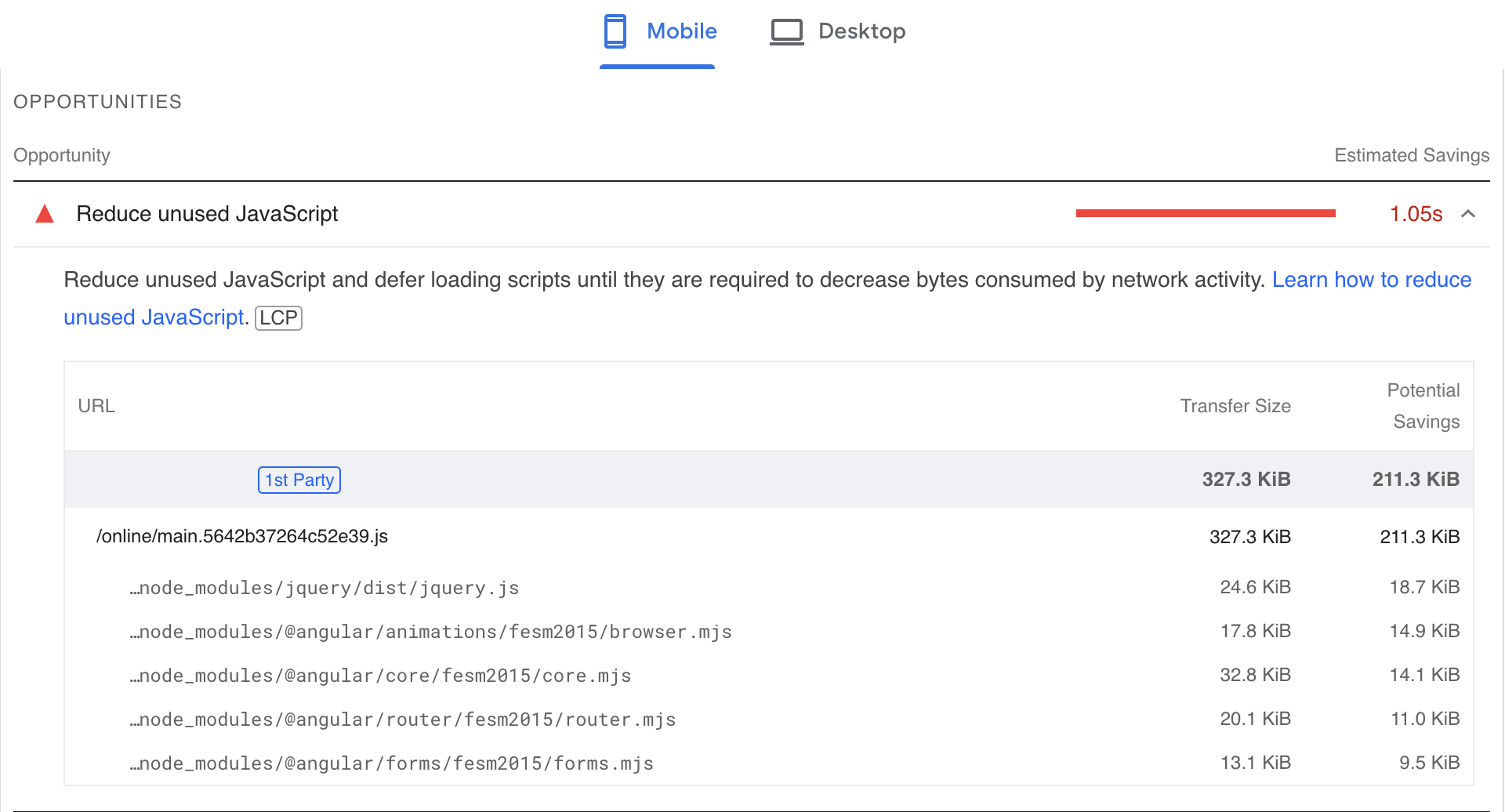 [Pagespeed] How to reduce unused JavaScript in browser.mjs, core.mjs, router.mjs and forms.mjs ...
