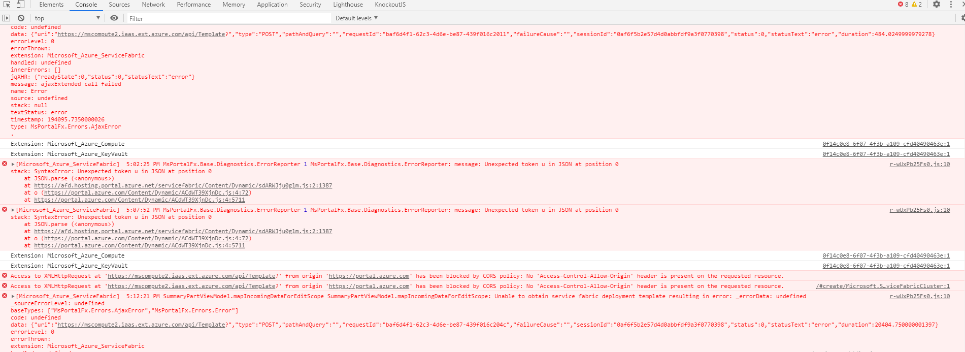 Getting error as ajaxExtended call failed · Issue #1106 · microsoft/service-fabric · GitHub