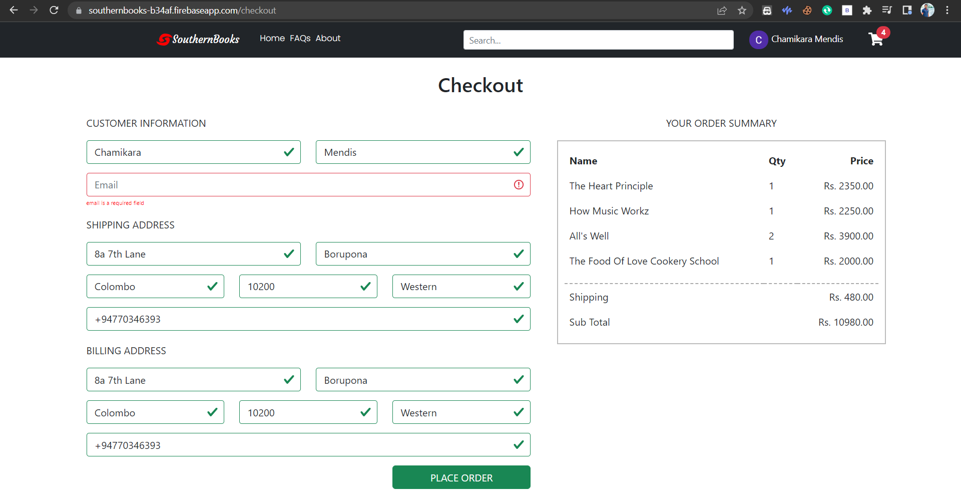 GitHub - chami98/Southern_Books: Online book ordering web application ...