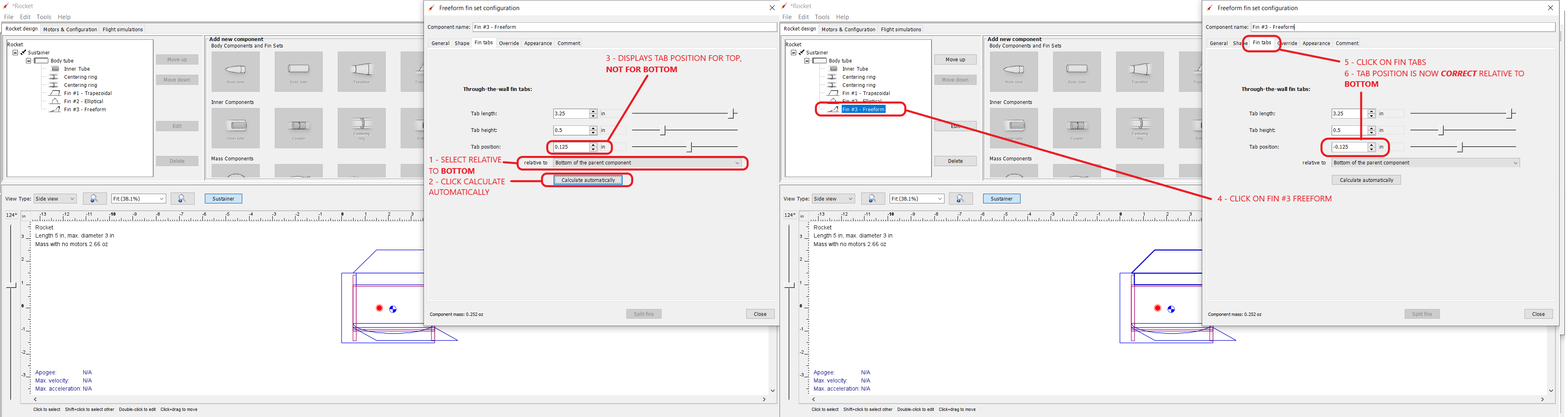 The Fin tab auto calculate function indexes only the relative to top position, initially ...