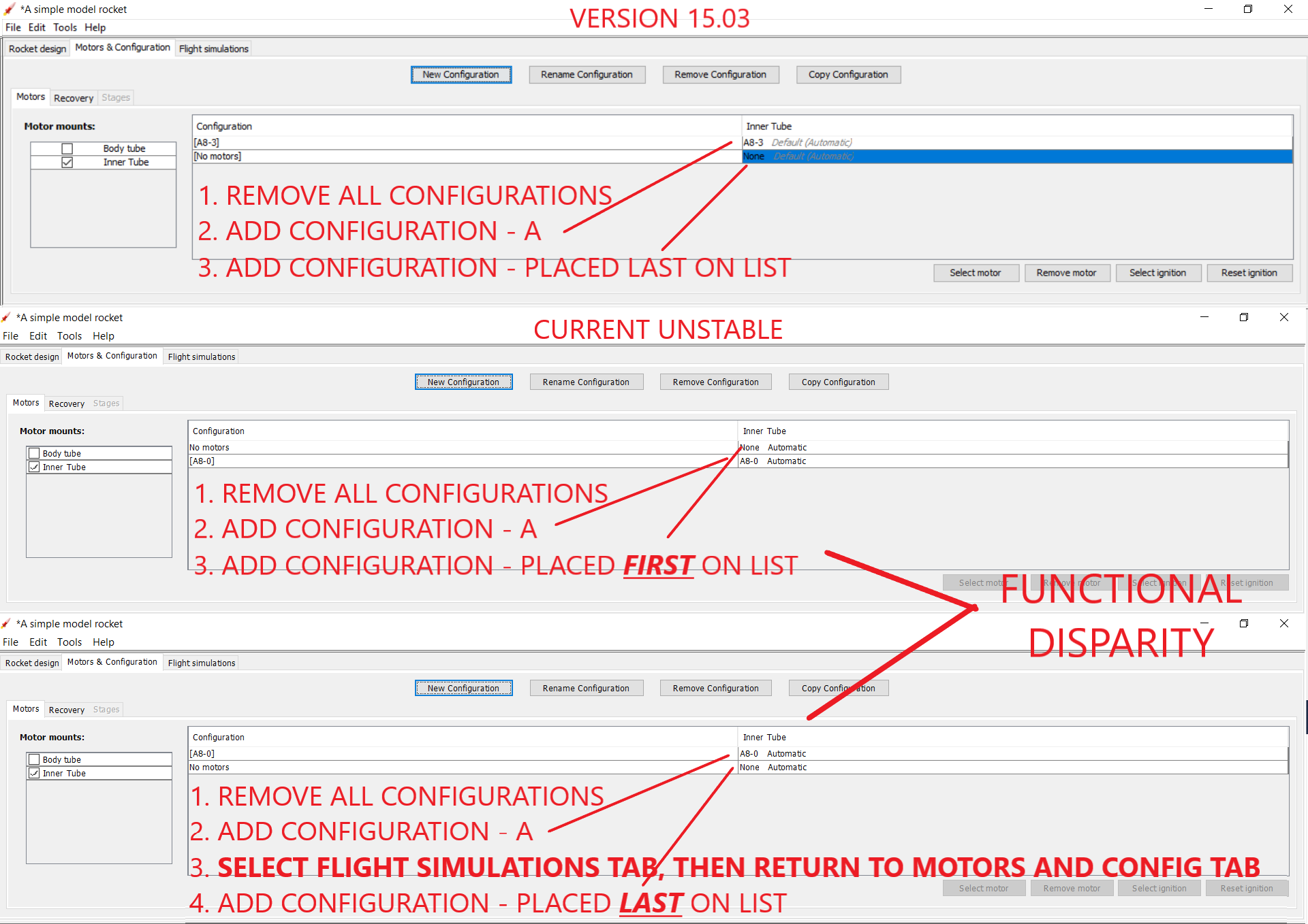Motor configuration/simulation shown in reverse order · Issue #845 · openrocket/openrocket · GitHub