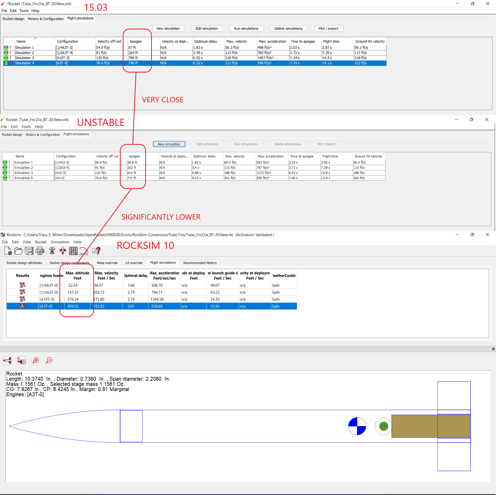 [Bug] Tube Fin flight profile significantly differs from 15.03 · Issue #1207 · openrocket ...
