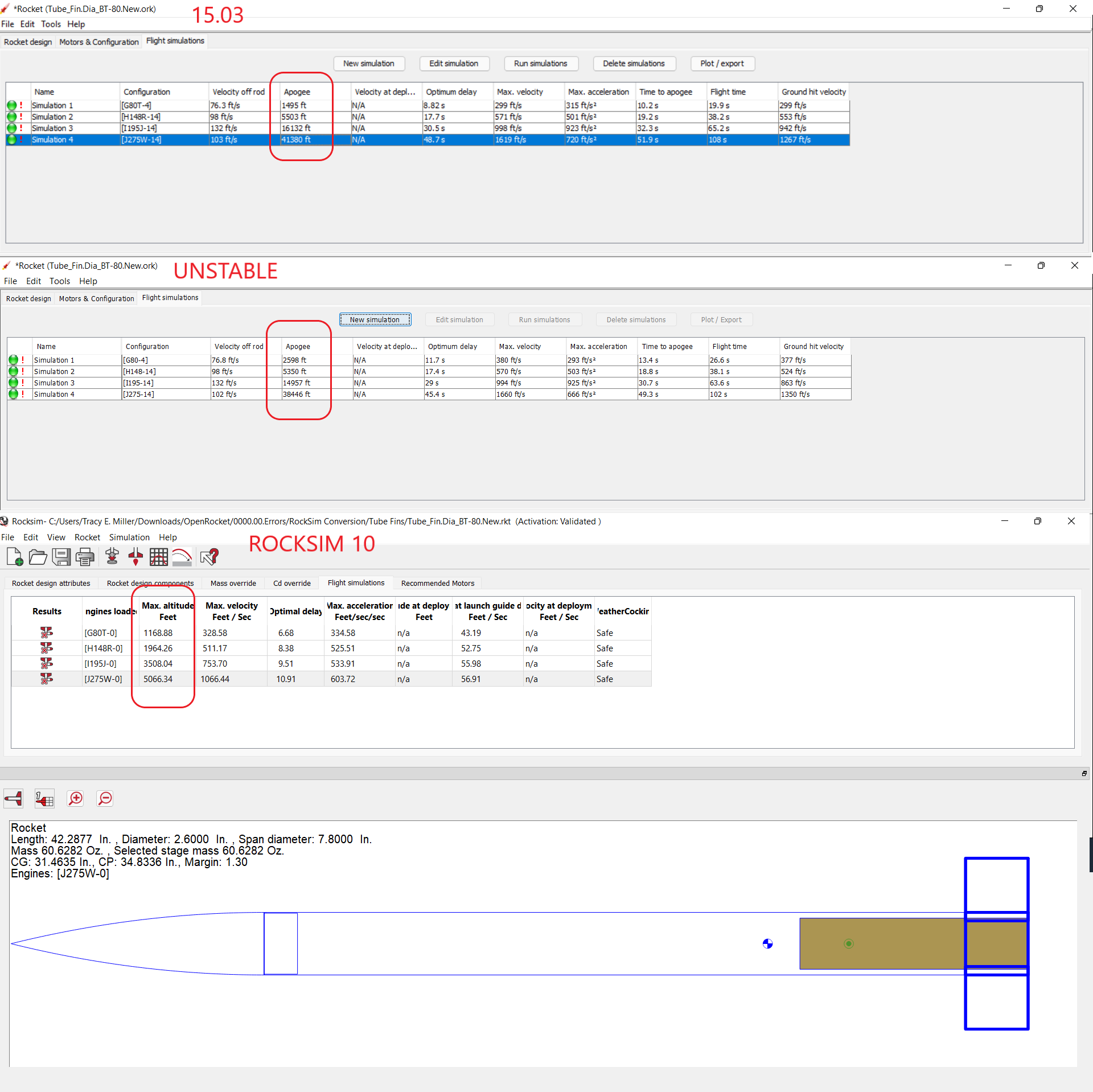 [Bug] Tube Fin flight profile significantly differs from 15.03 · Issue #1207 · openrocket ...