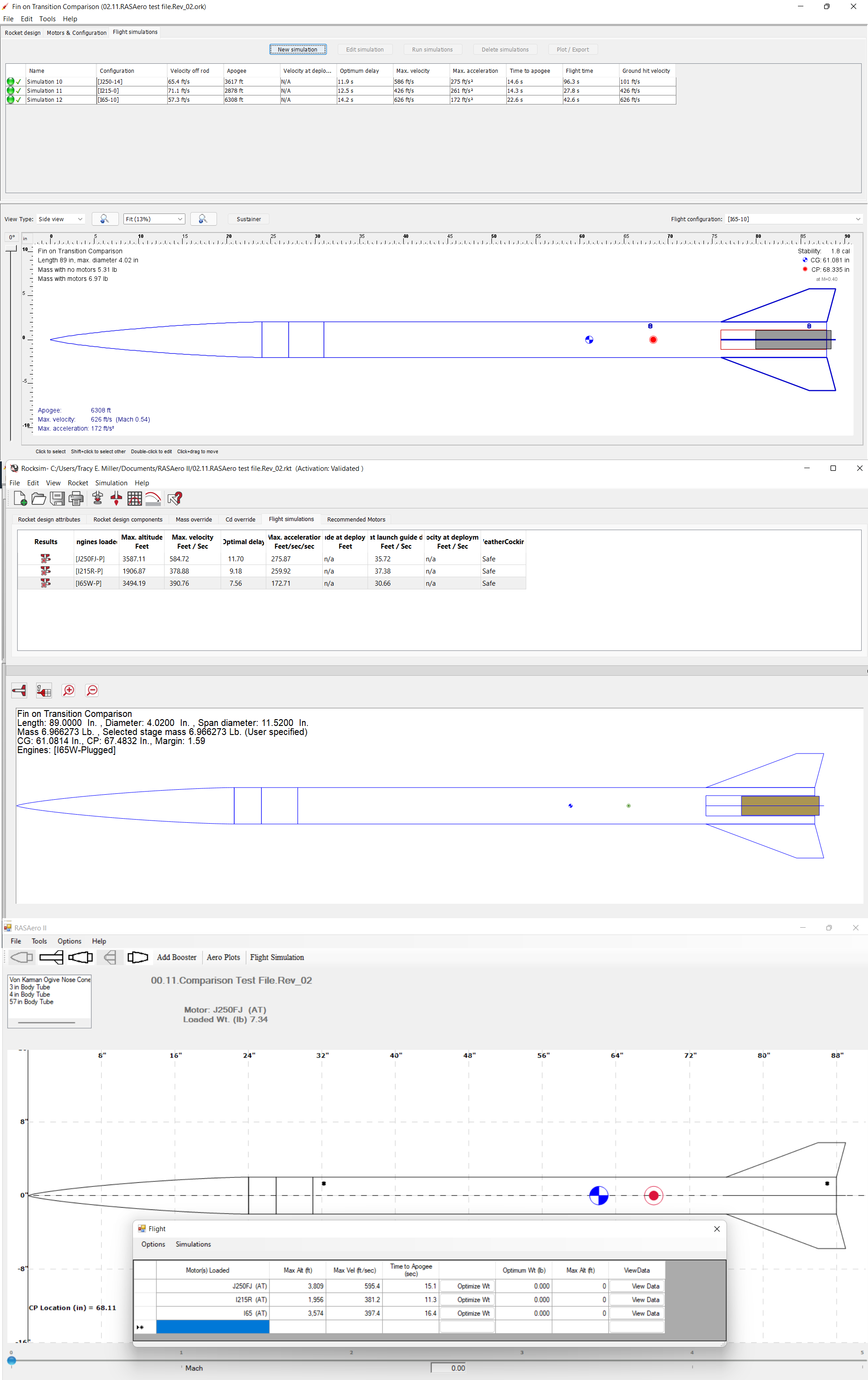 Putting fins on transitions shows less accurate aerodynamics than the old 0-length body tube ...