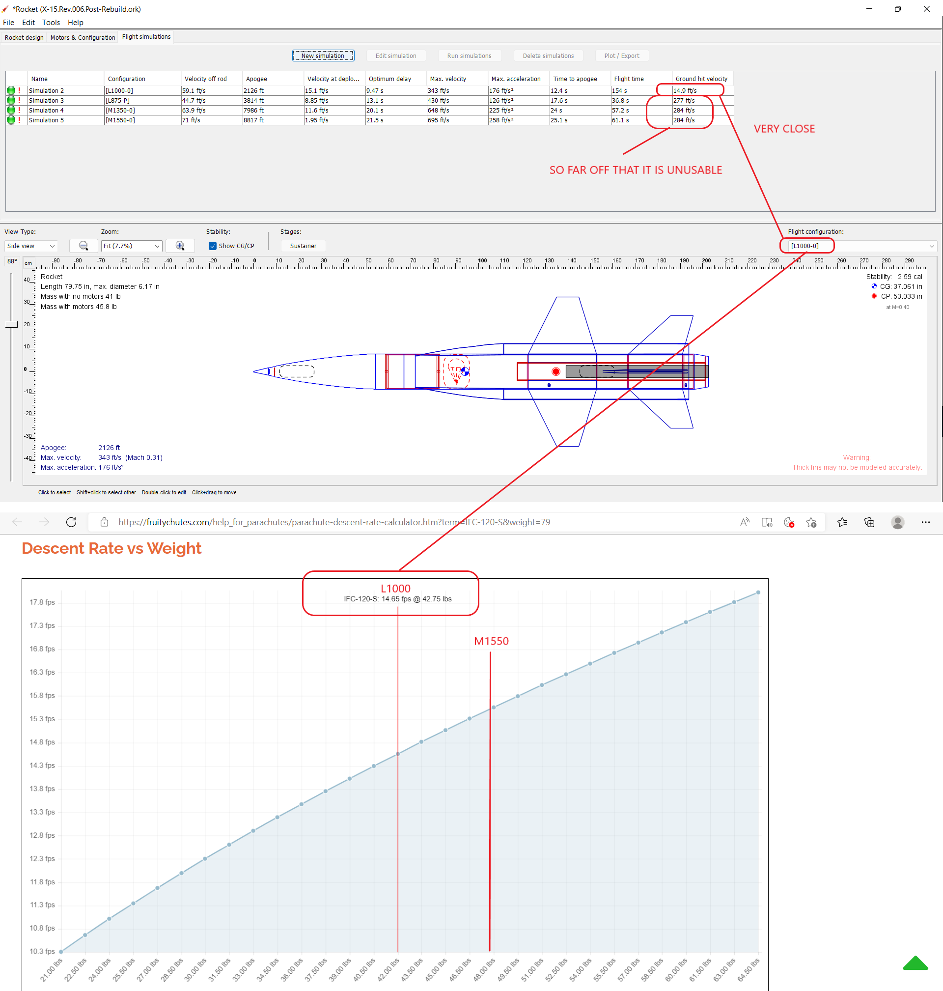 Bug Ground Hit Velocity Inaccurate · Issue 1445 · Openrocket 