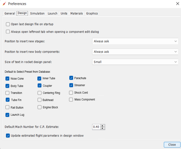 Automatically open Preset selection window when creating a new component (for those types that ...