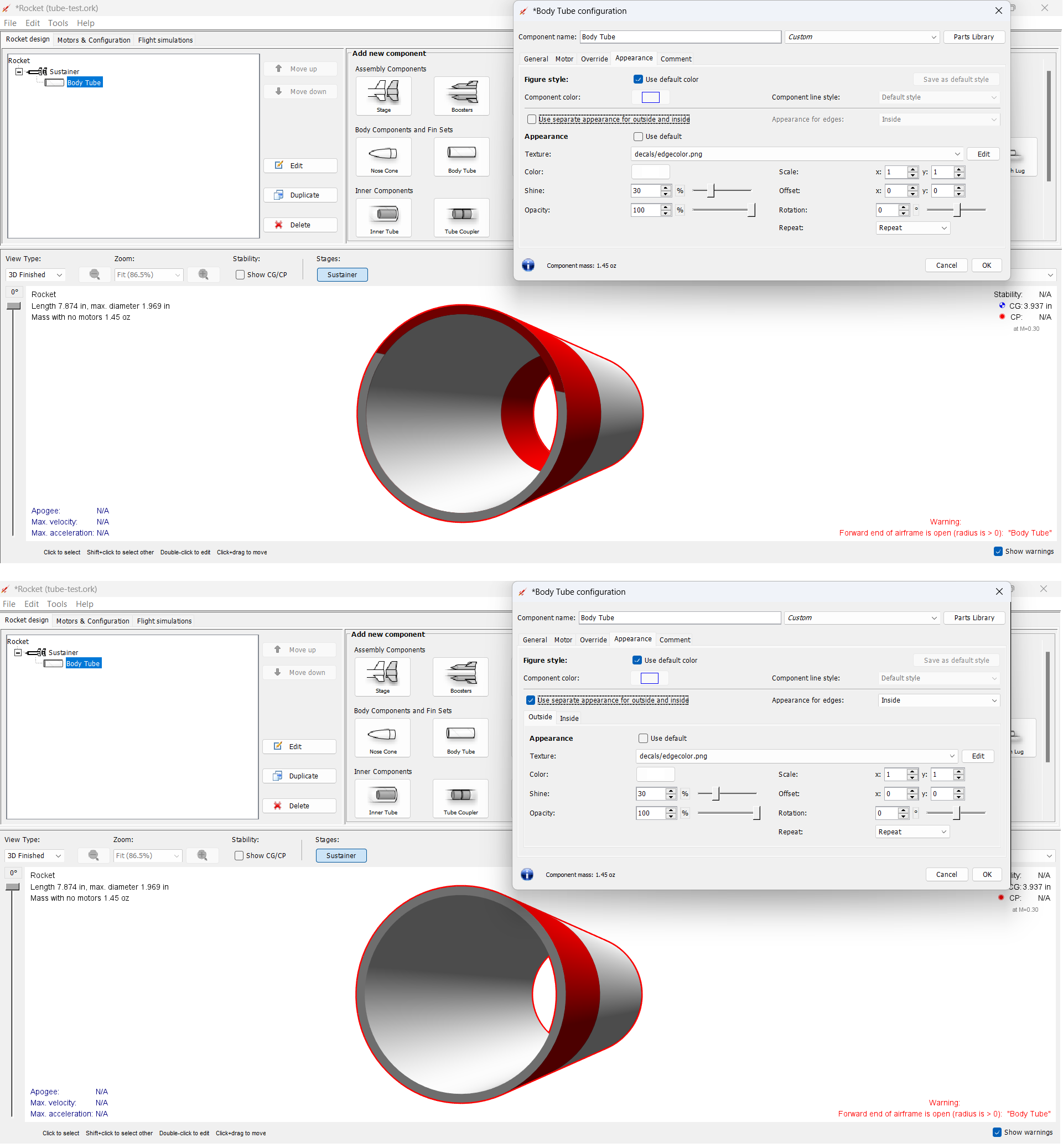 Tube decal should not be applied to the edge · Issue #2107 · openrocket/openrocket · GitHub