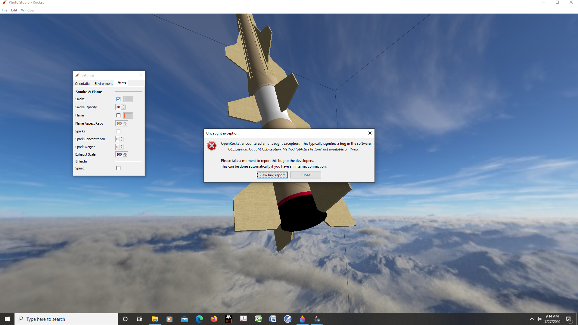 No 3d display and Photo Studio Crashes when attempting effects · Issue #720 · openrocket ...
