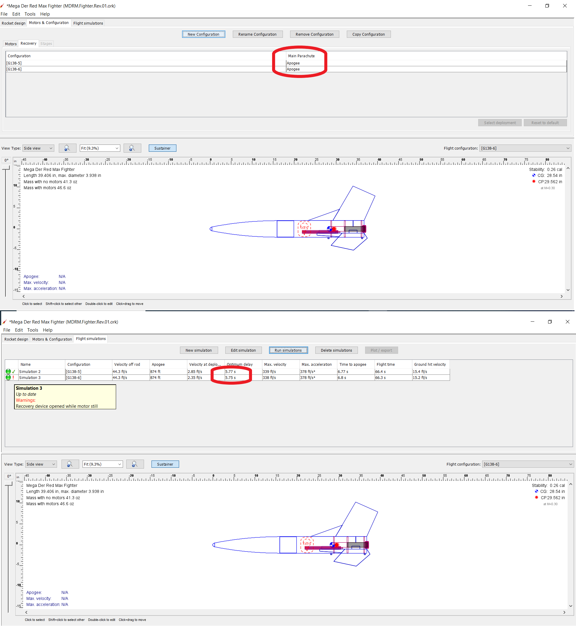 Recovery device opened while motor running warning even though deployment is set to apogee ...