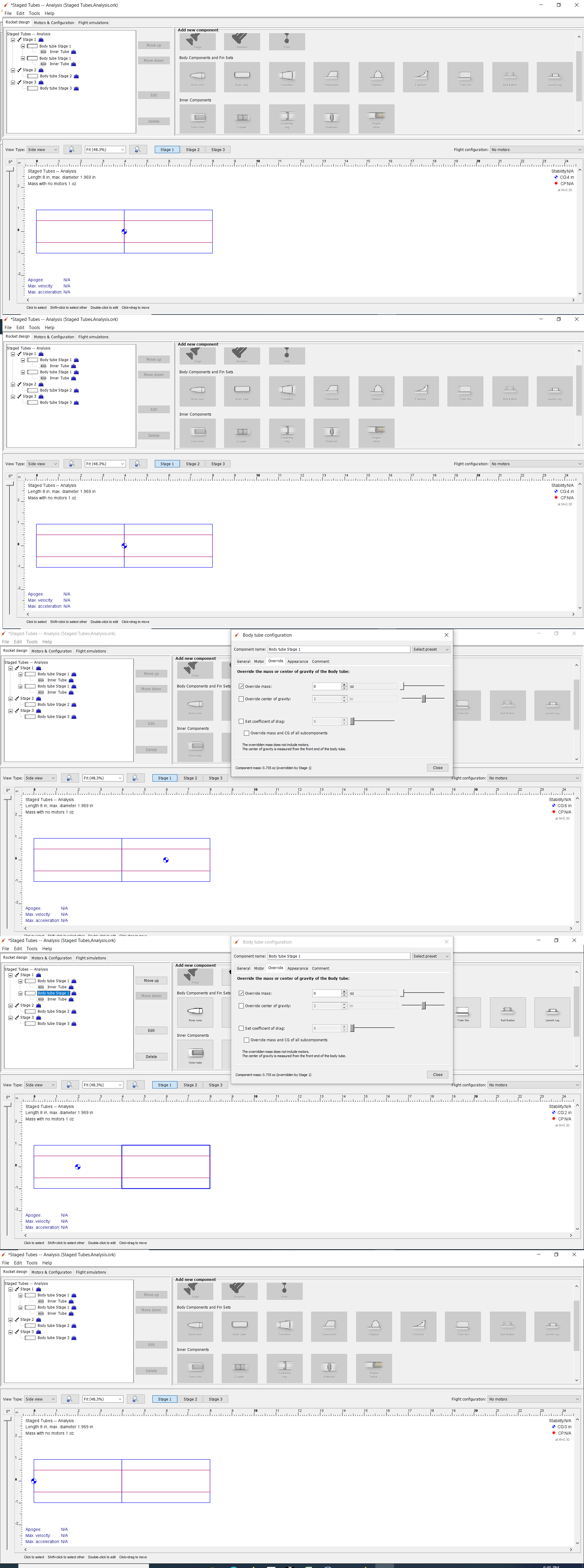 Broken CG calculation with 3-stage model · Issue #755 · openrocket/openrocket · GitHub