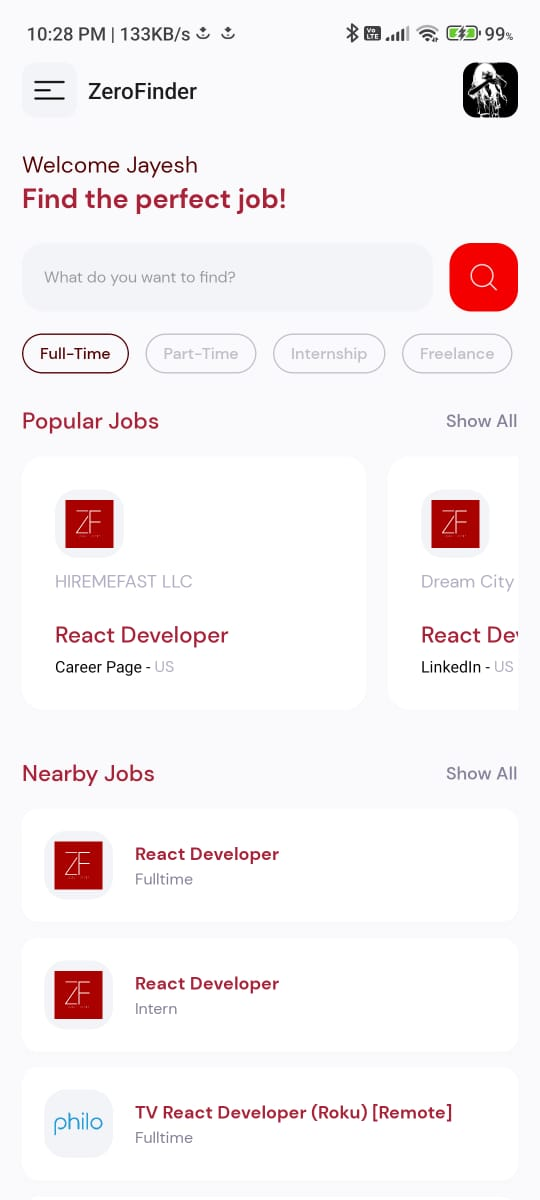 GitHub - jayPreak/ZeroFinder: ZeroFinder: Your Job Search Companion 🚀 - A React Native app ...
