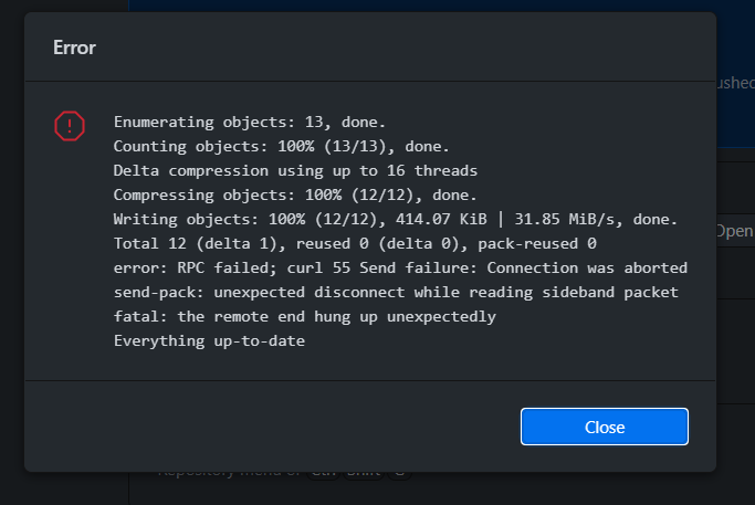 Cant Push Remote Hungup · Issue 13415 · Desktopdesktop · Github 