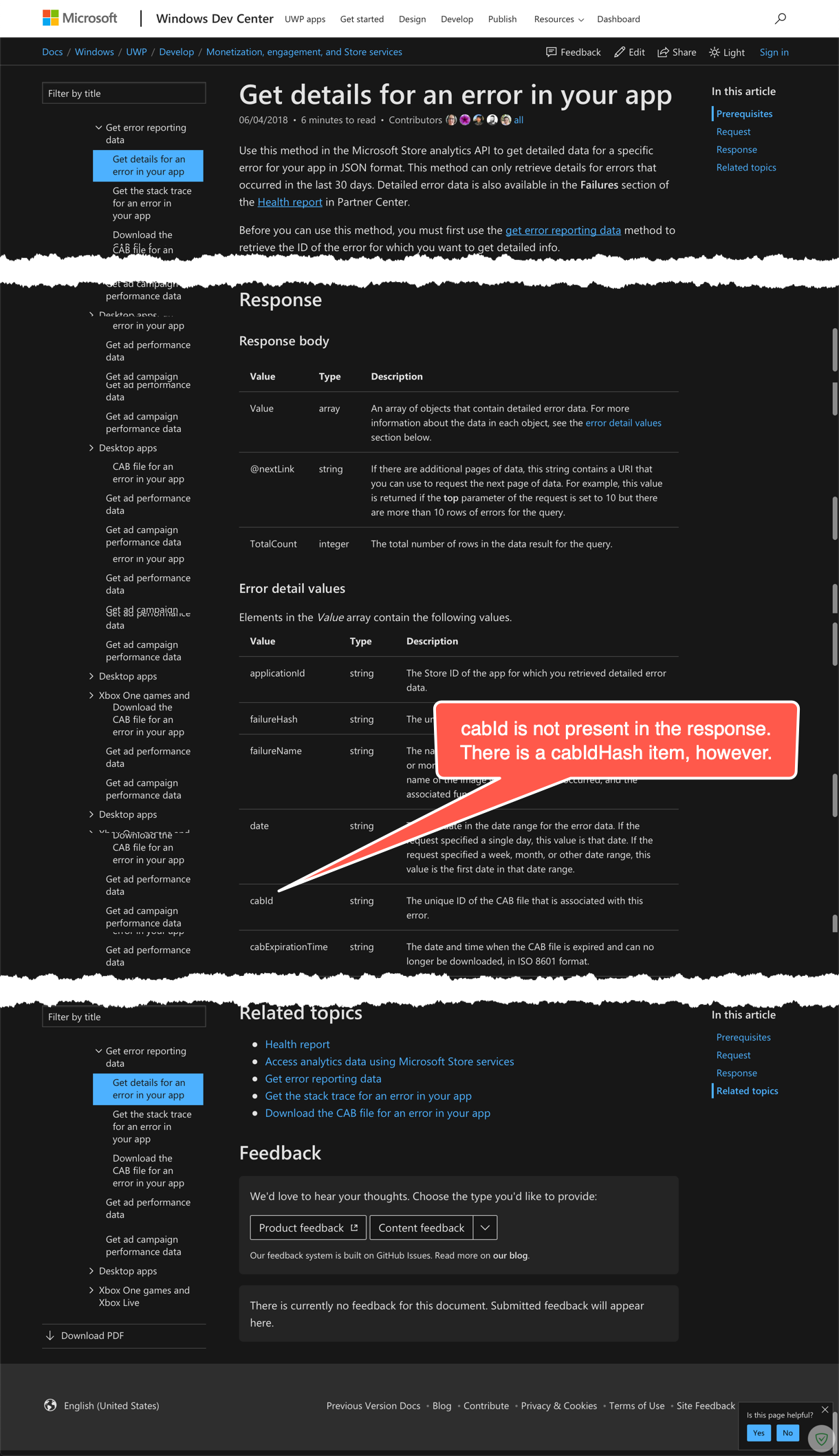 cabId parameter name · Issue #1428 · MicrosoftDocs/windows-dev-docs · GitHub