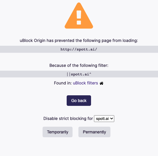 Spottai Blocked Without Any Reason · Issue 11683 · Ublockoriginuassets · Github 