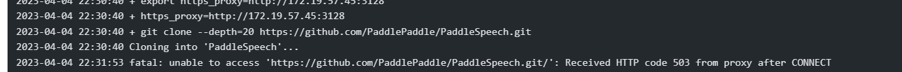 CI报错信息 · Issue #3136 · PaddlePaddle/PaddleSpeech · GitHub