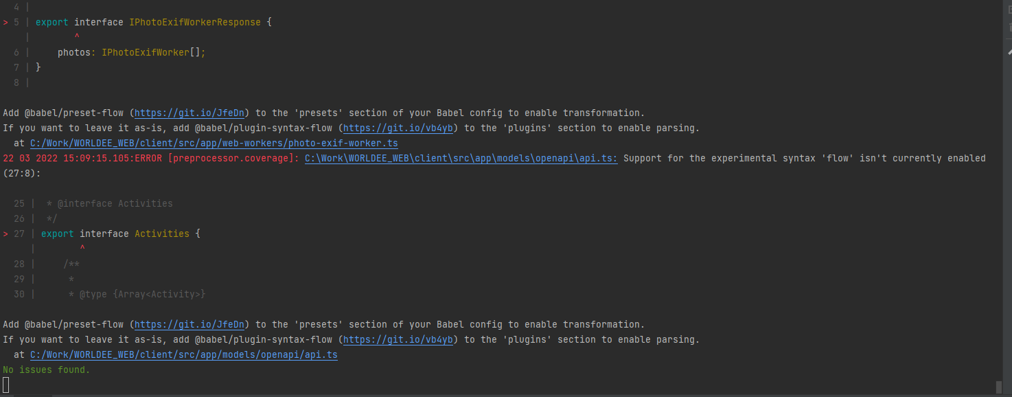 Types (flow) error when use coverage · Issue #3778 · karma-runner/karma · GitHub