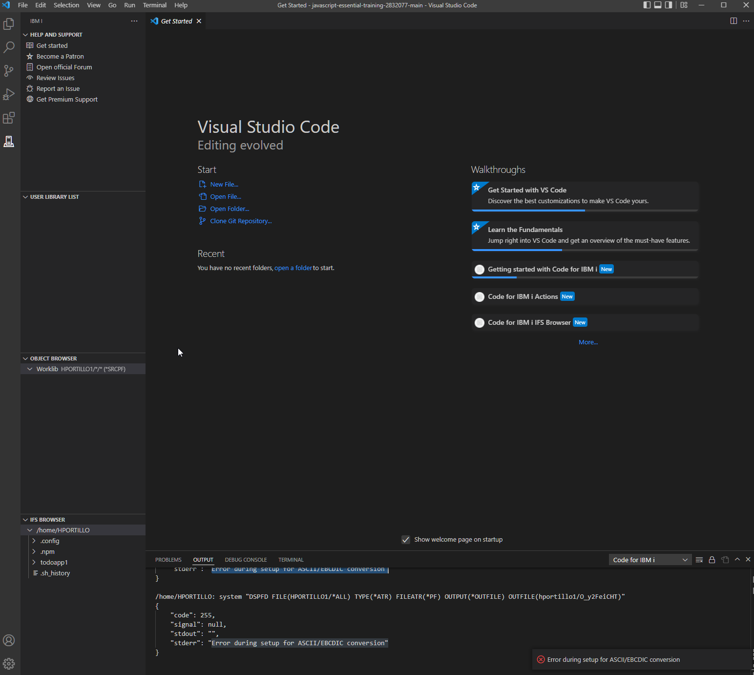 Error during setup for ASCII/EBCDIC conversion · Issue #150200 · microsoft/vscode · GitHub