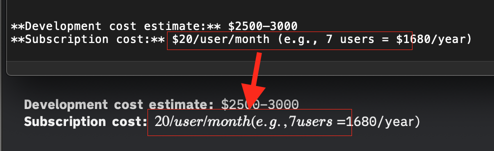 Markdown renders text between dollar signs · Issue #799 · glushchenko ...