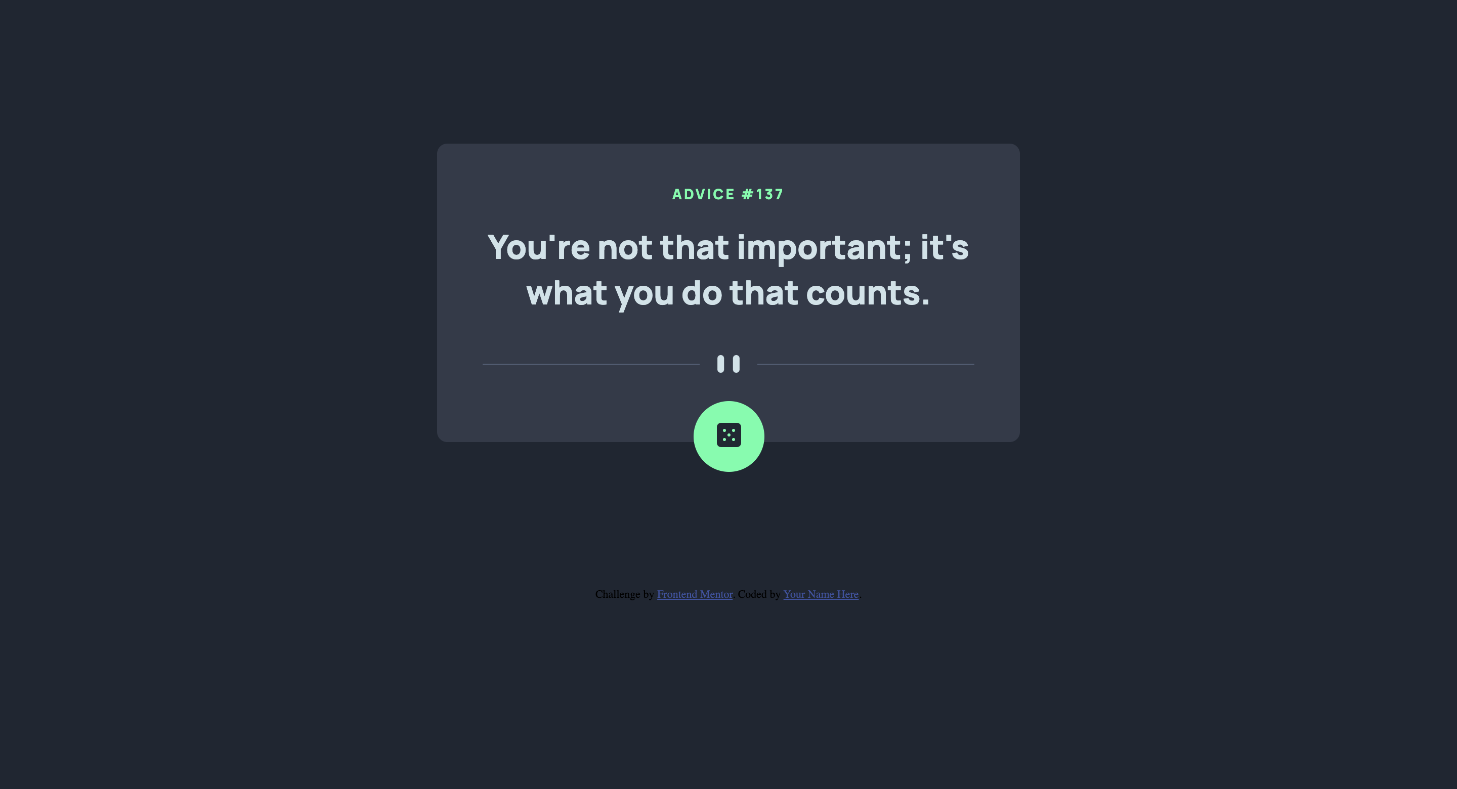 GitHub - blessingpeters/Advice-generator-app: Advice Generator App built with HTML, Css and ...