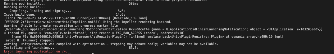 I M Stuck For 2 Days Can Not Run On Iphone Device · Issue 869 · Juicycleff Flutter Unity View