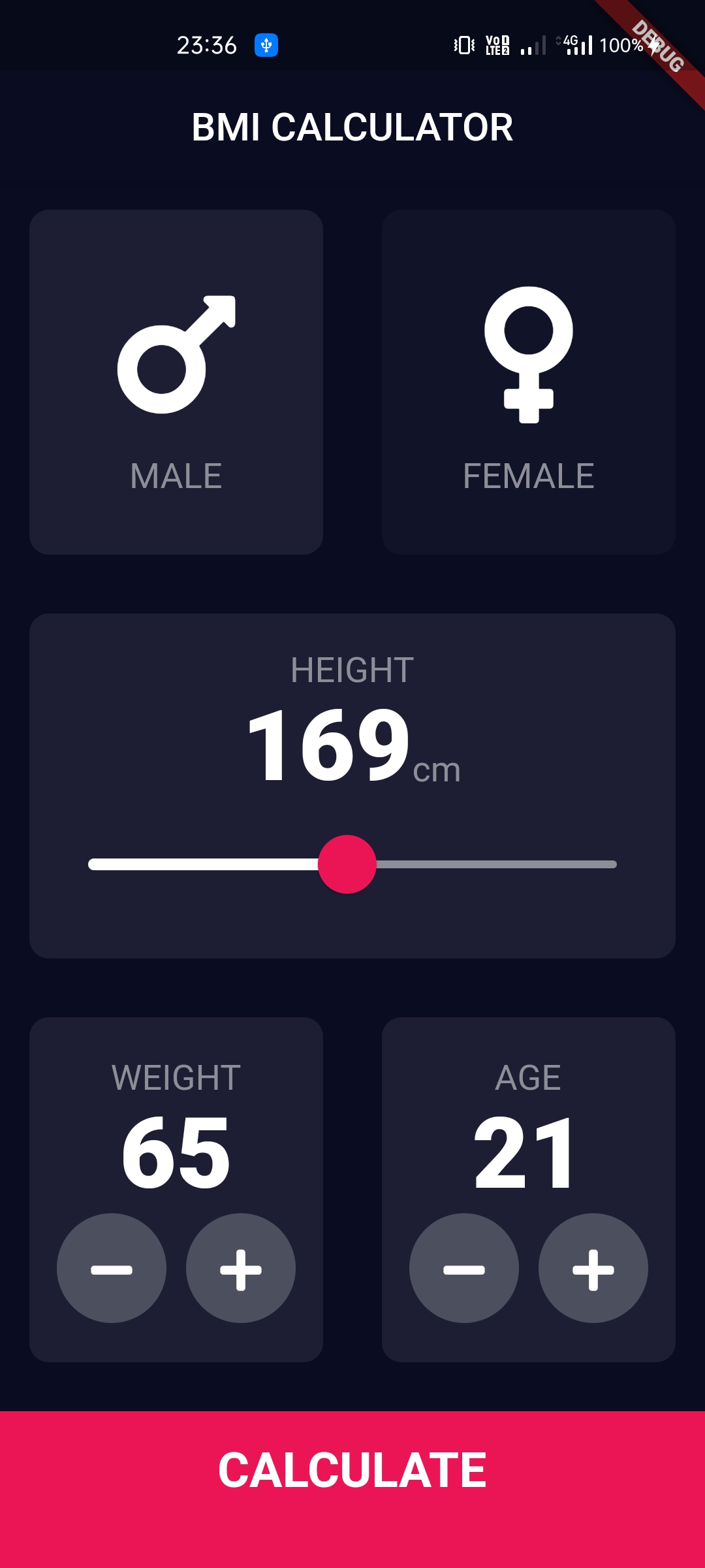 GitHub - srijan-code/BMI-calculator: A Flutter app with user ...