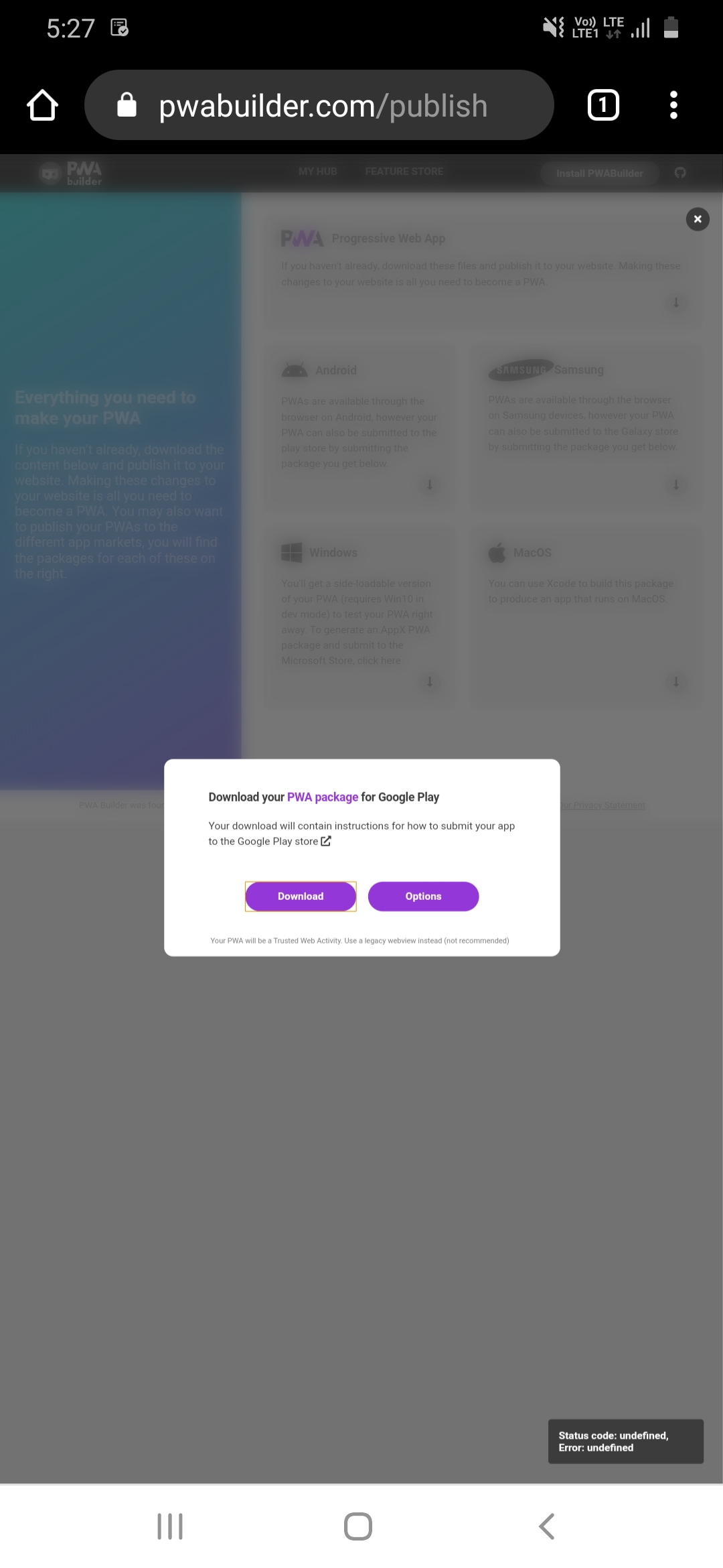 Can't download Android Apk from Pwabuilder.com · Issue #993 · pwa-builder/PWABuilder · GitHub