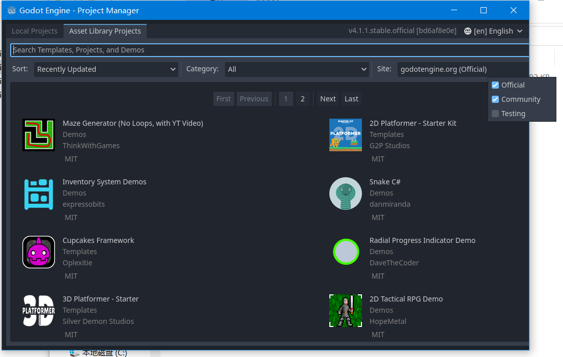The Asset Library Editor is incorrectly laid out. · Issue #82626 · godotengine/godot · GitHub