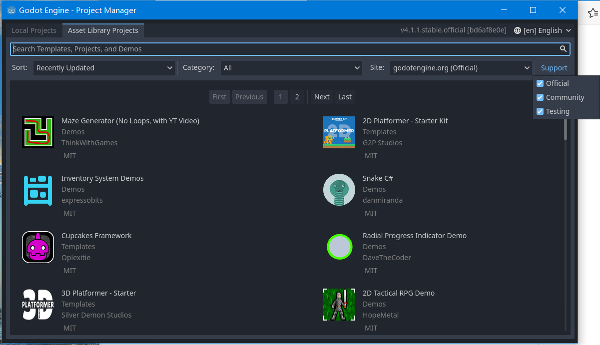 The Asset Library Editor is incorrectly laid out. · Issue #82626 · godotengine/godot · GitHub