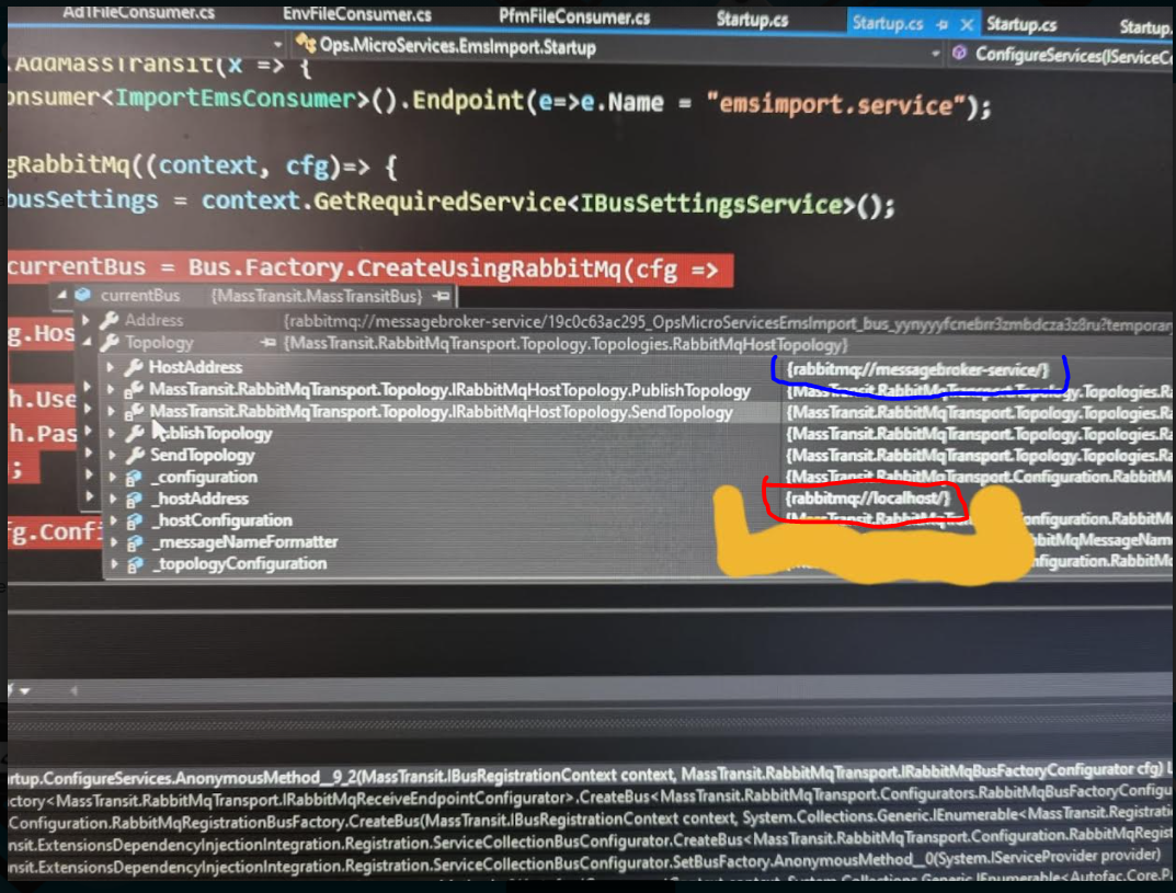 RabbitMQ.Client.Exceptions.BrokerUnreachableException - Connection Failed: rabbitmq://localhost ...