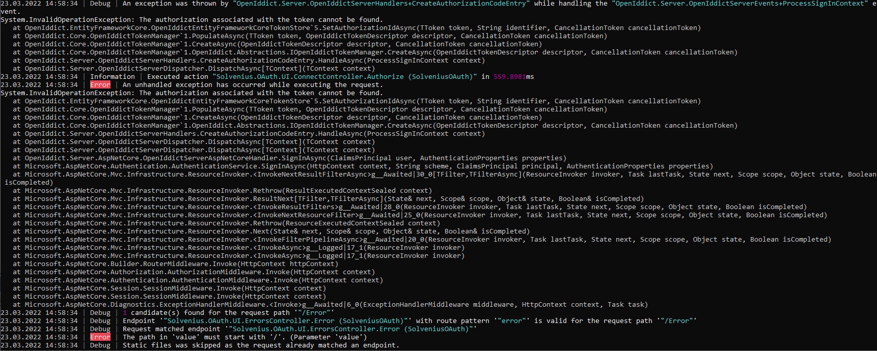 Problem With Implementing Custom Stores · Issue 1405 · Openiddictopeniddict Core · Github