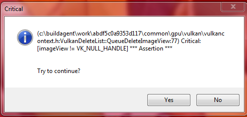 Switching from Vulkan to a different backend makes an error message pop up · Issue #13842 ...