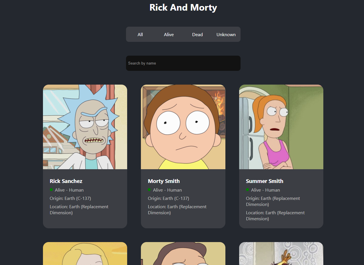 GitHub - RodrigoApaza/Api-Rick-Morty-con-VueJs: Pagina que hace uso de la API de la popular ...