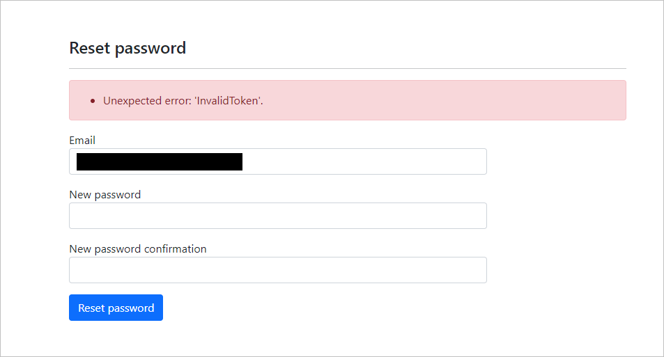 Reset password: error message could be better if the reset token is invalid or expired · Issue ...