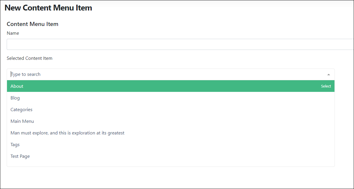 Problem with content menu item content picker · Issue #7273 · OrchardCMS/OrchardCore · GitHub