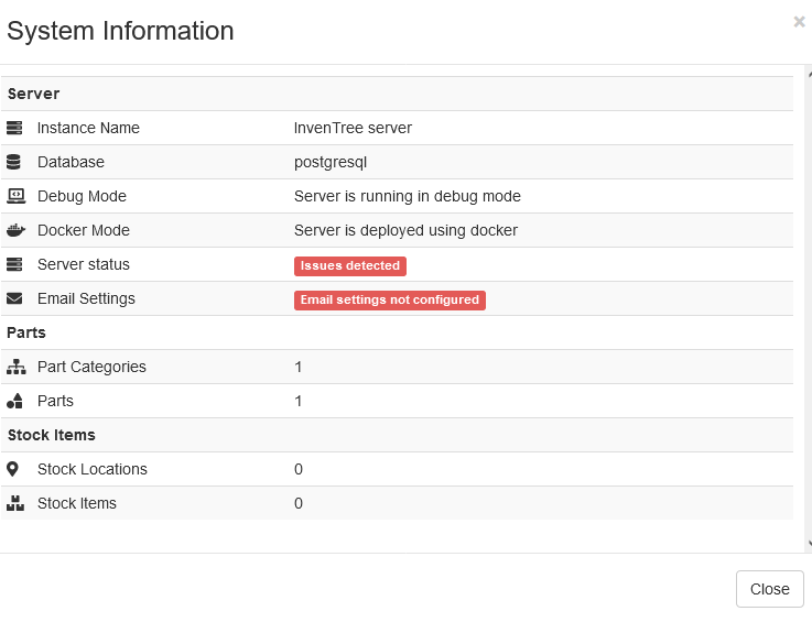 the web interface does not appear correctly · Issue #1720 · inventree/InvenTree · GitHub