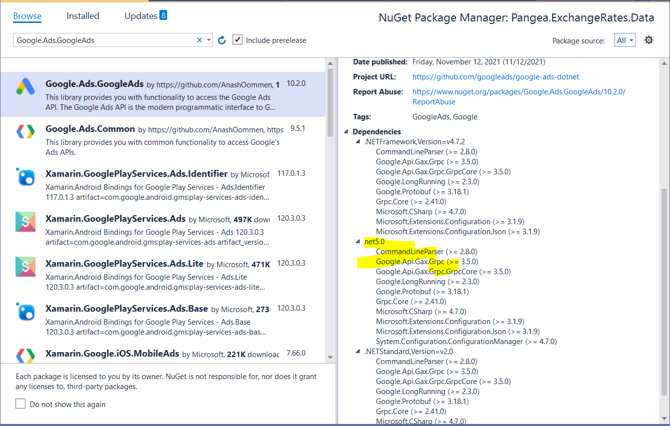 Does this library support .net core 5.0 · Issue #340 · googleads/google-ads-dotnet · GitHub