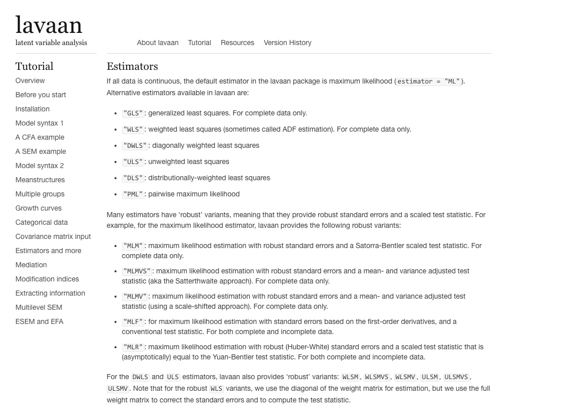 [Feature Request]: Include MLR estimator in the CFA and SEM · Issue #1867 · jasp-stats/jasp ...