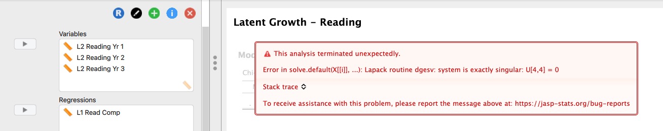 [Bug]: Latent Growth would not work with regression · Issue #2002 · jasp-stats/jasp-issues · GitHub